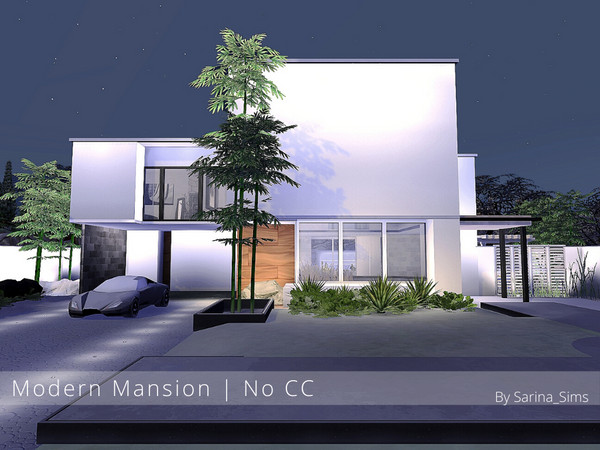 Modern Mansion No Cc By Sarina Sims Sims 4 Residential Lots
